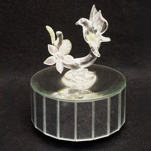 Art | Vintage Glass Hummingbird On Rotating Mirrored Music Box | Poshmark